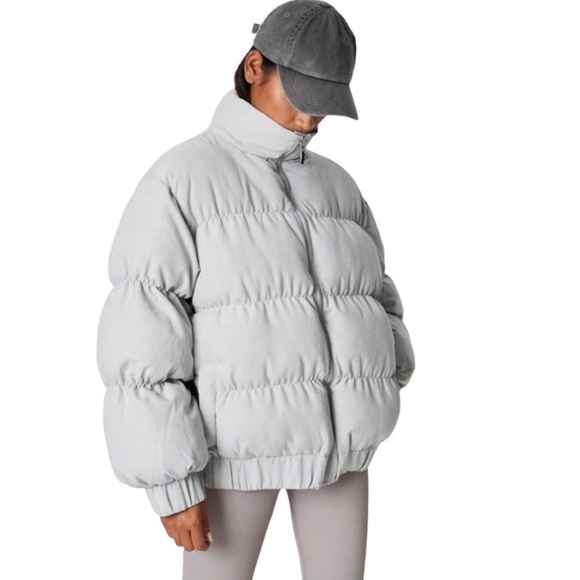 Missguided | Jackets & Coats | Nwt Missguided Puffer Coat Ruched Gray ...
